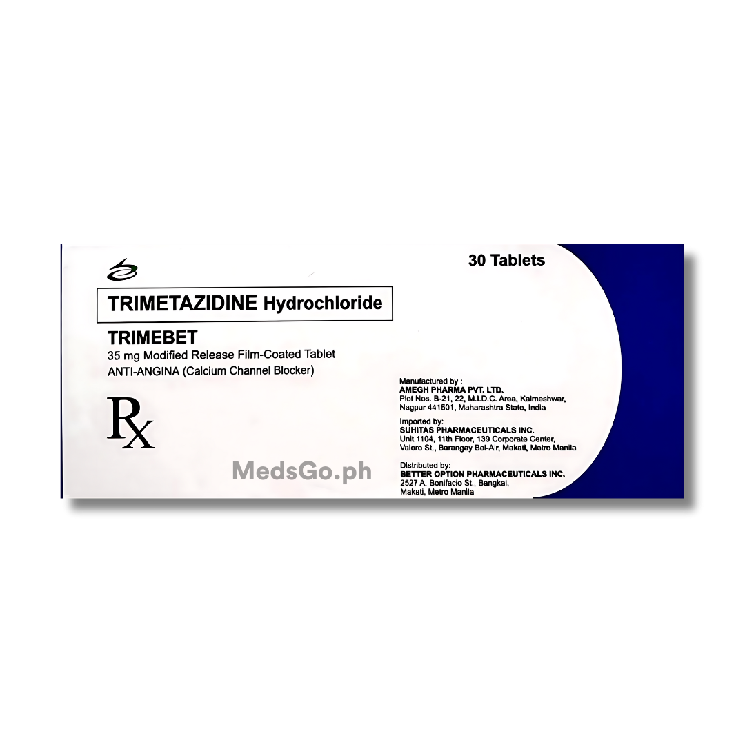 TRIMEBET Trimetazidine Hydrochloride 35mg Modified-Release Tablet 30's ...