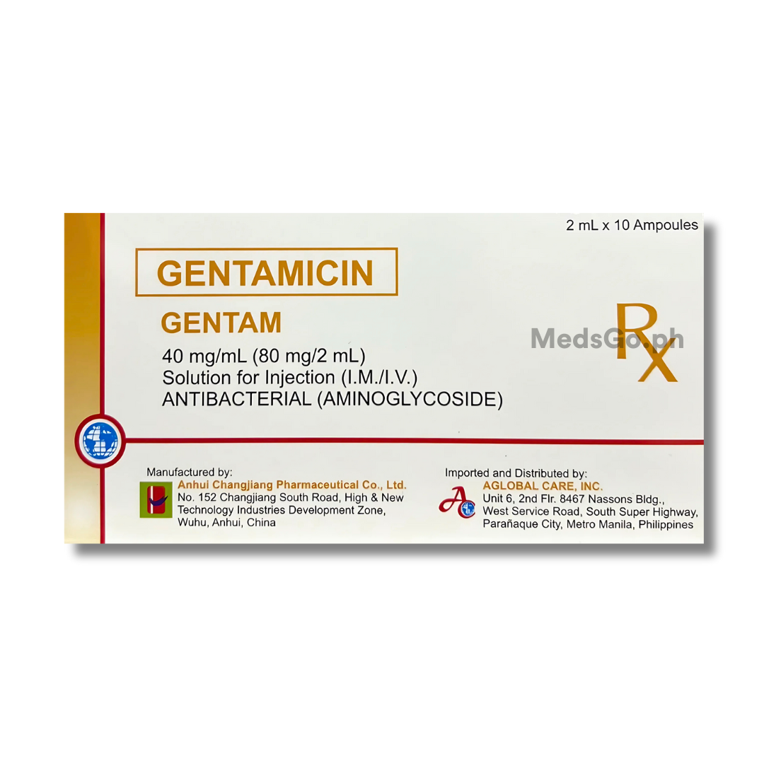 GENTAM GENTAMicin Sulfate 40mg / mL (80mg / 2mL) Solution for IM/IV ...