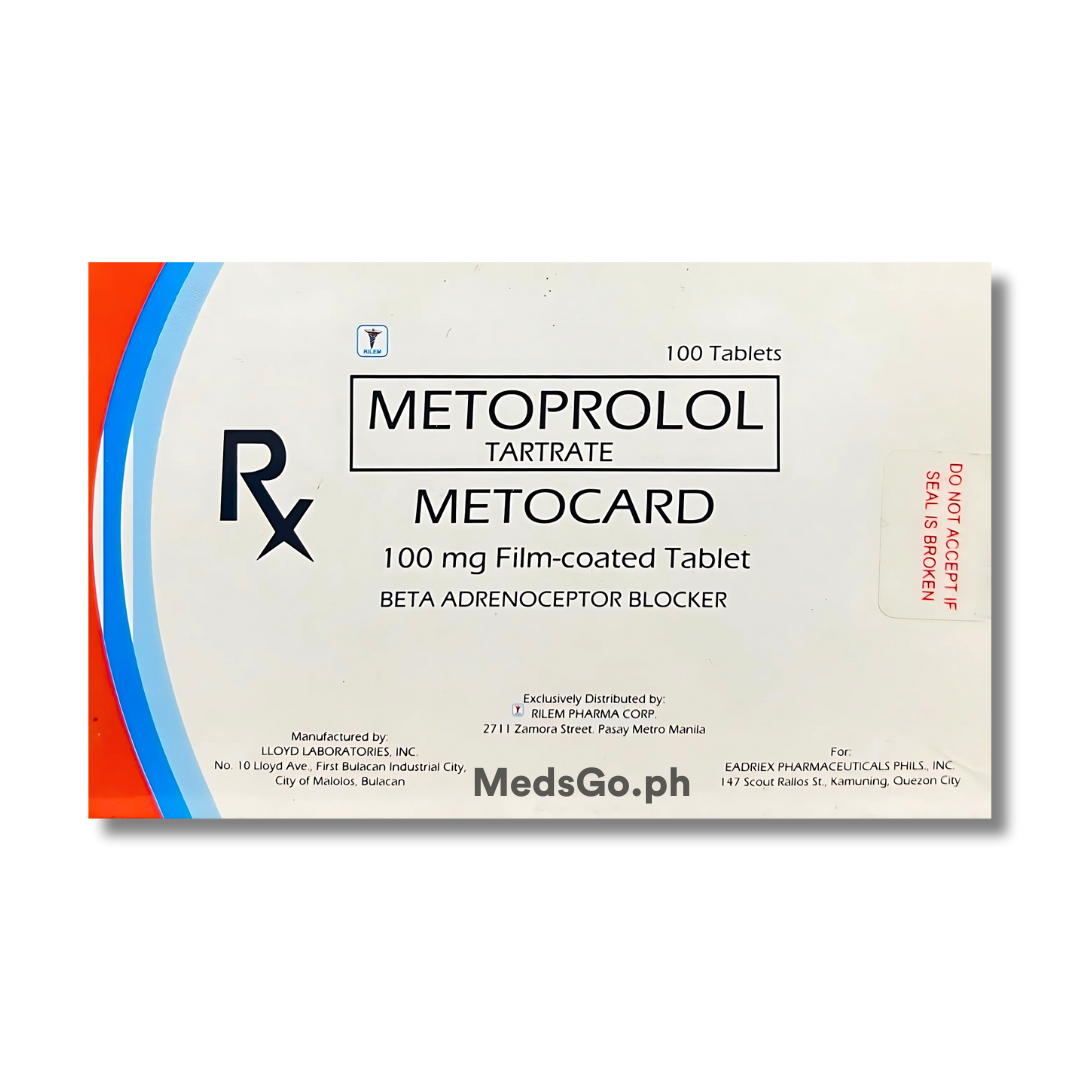METOCARD Metoprolol Tartrate 100mg Film-Coated Tablet 100's price in ...