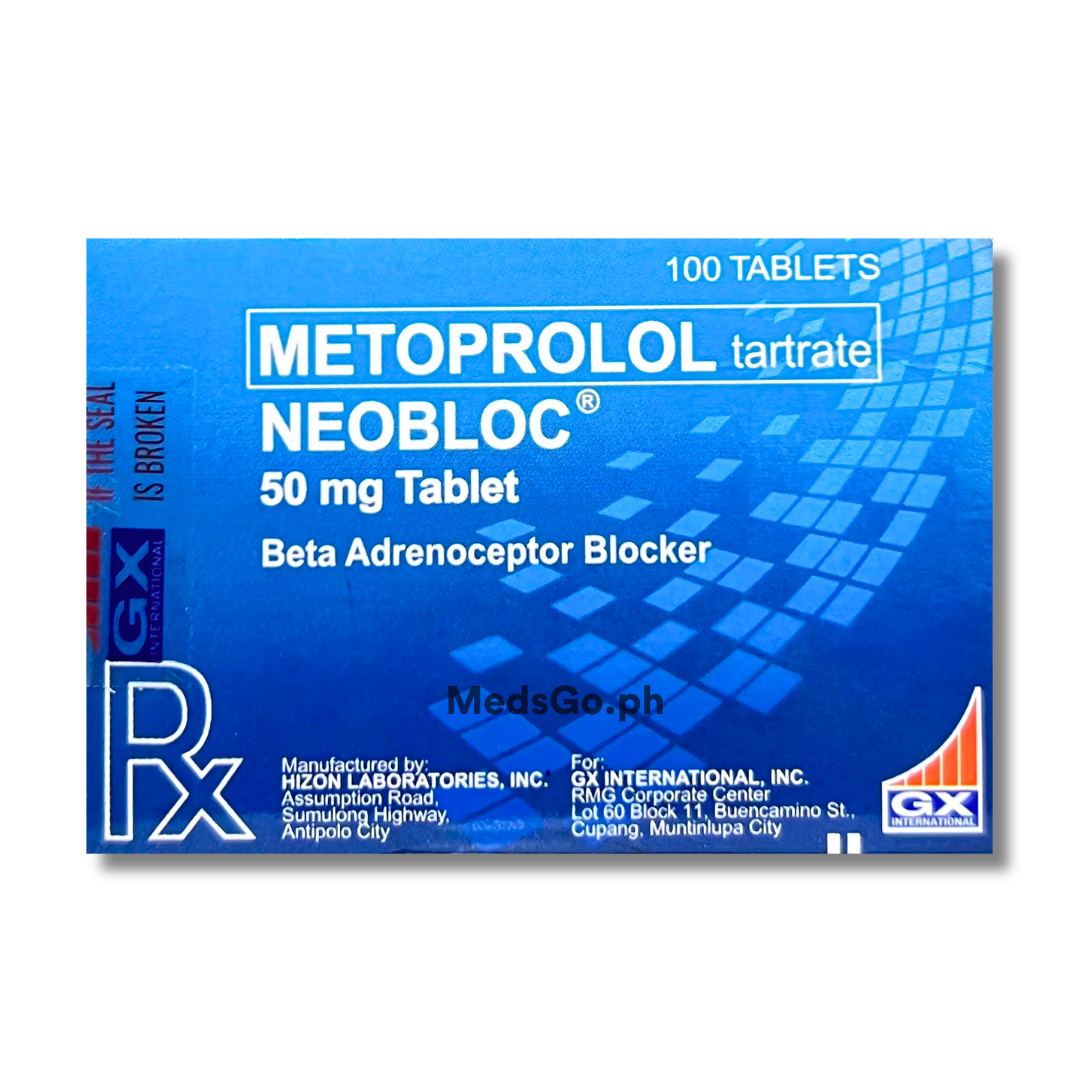 NEOBLOC Metoprolol Tartrate 50mg Tablet 100's price in the Philippines ...