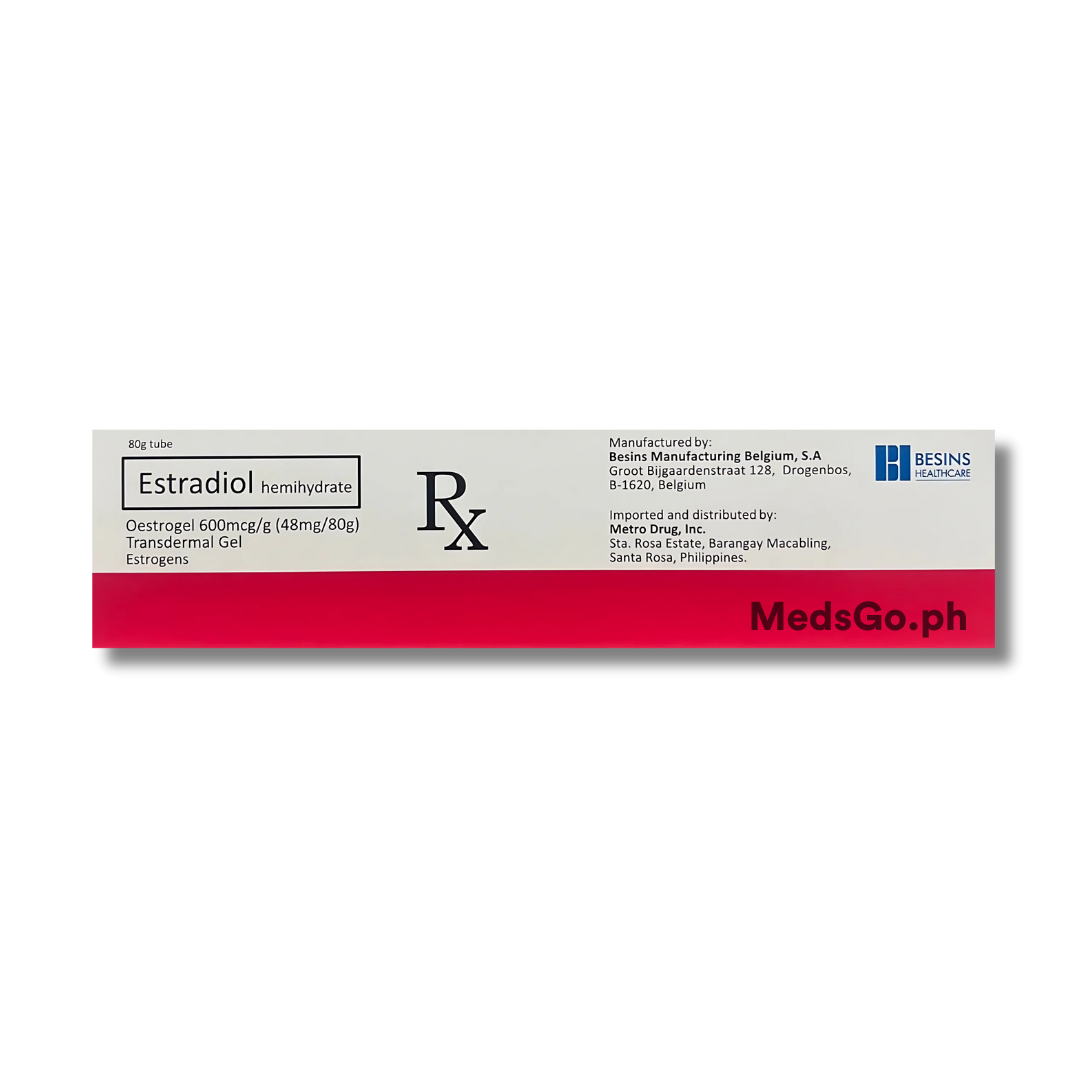 OESTROGEL Estradiol Hemihydrate 600mcg / g Transdermal Gel 80mg price ...