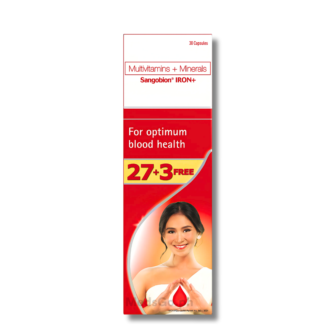 SANGOBION Iron+ Multivitamins / Minerals Capsule - PROMO PACK 27+3 ...
