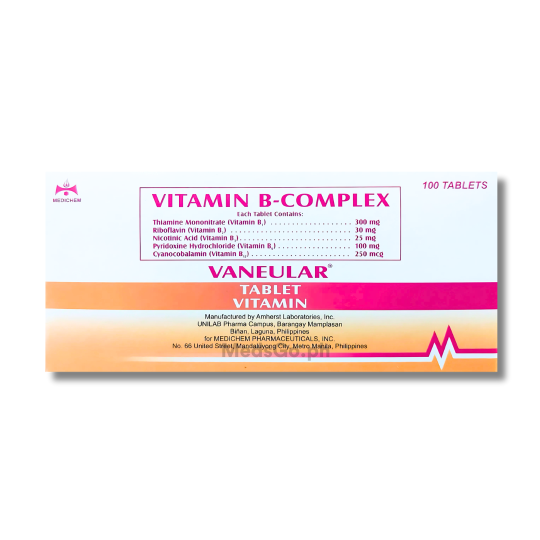 VANEULAR Vitamin B Complex 100mg / 5mg / 50mcg - 1 Tablet price in the ...