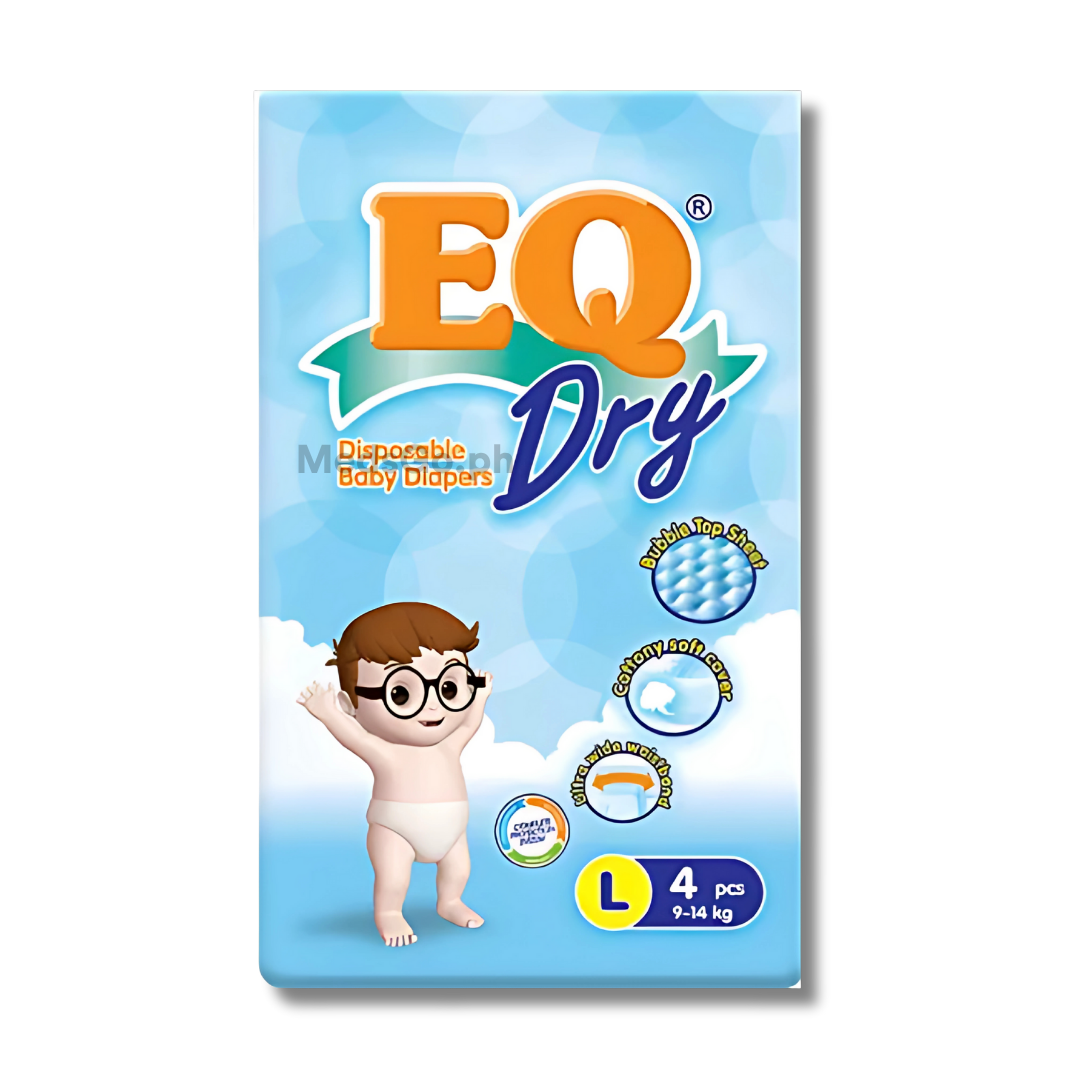 EQ Dry Disposable Baby Diapers L 4's price in the Philippines | MedsGo ...