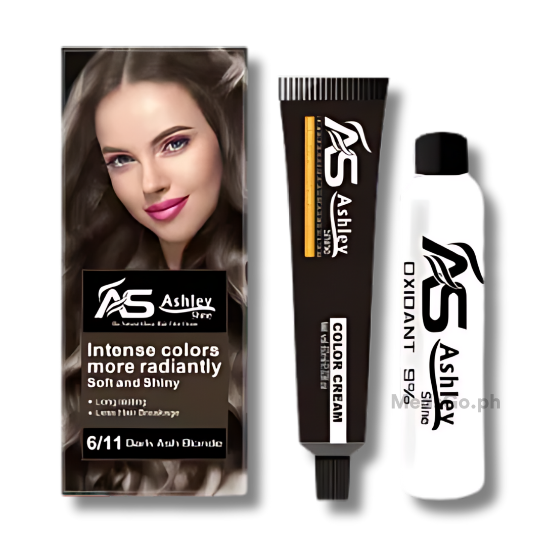 ASHLEY SHINE Bio Natural Glossy Hair Color Cream DARK ASH BLONDE 6/11 ...