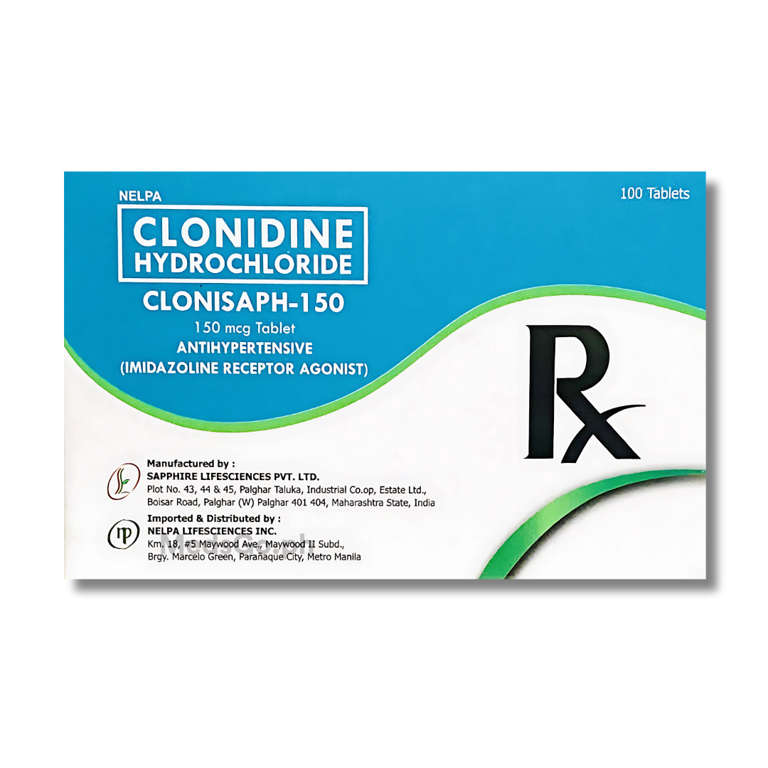 CLONISAPH Clonidine 150mcg - 1 Tablet price in the Philippines | MedsGo ...