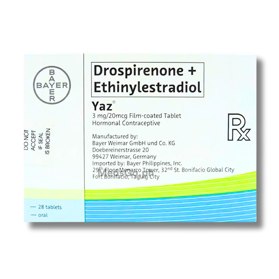YAZ Drospirenone / Ethinylestradiol 3mg / 20mcg - 1 Box x 28 Tabs price ...
