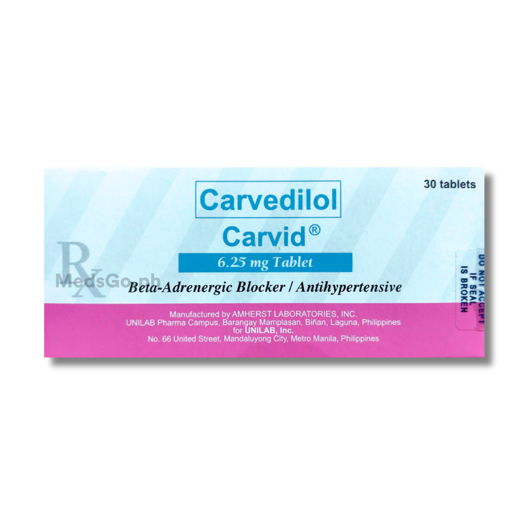 CARVID Carvedilol 6.25mg - 1 Tablet price in the Philippines | MedsGo ...