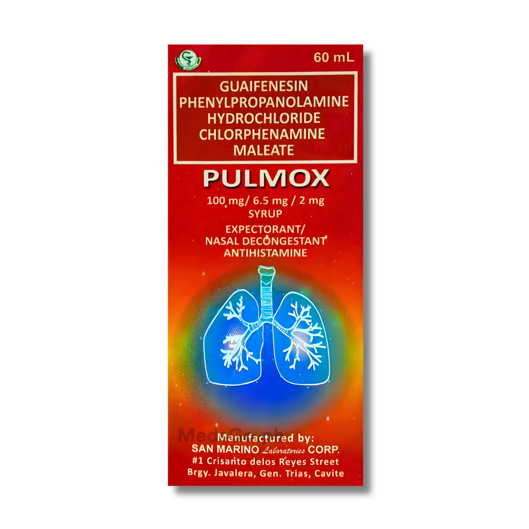 PULMOX Guaifenesin / Phenylpropanolamine / Chlorphenamine 100mg / 6.5mg ...