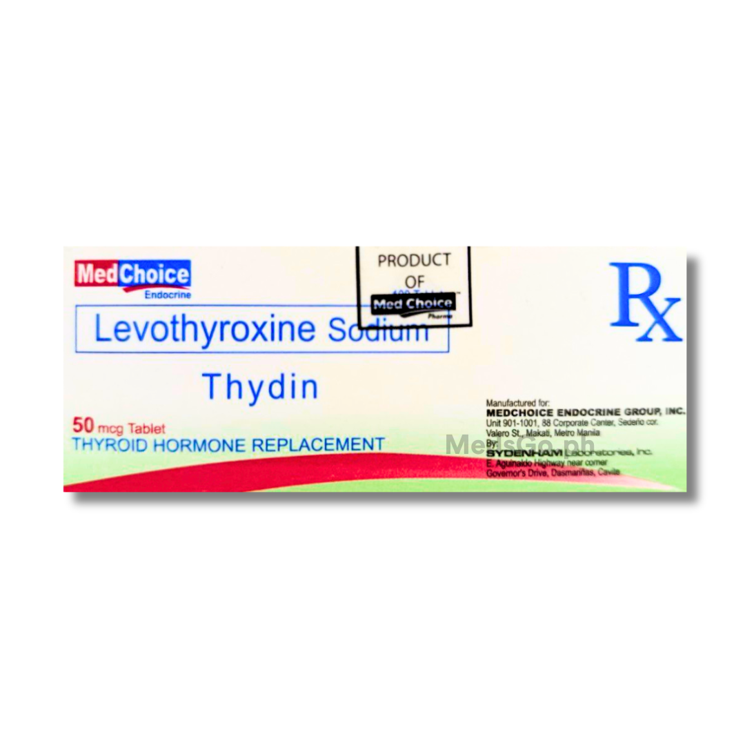 THYDIN Levothyroxine 50mcg - 1 Tablet price in the Philippines | MedsGo ...
