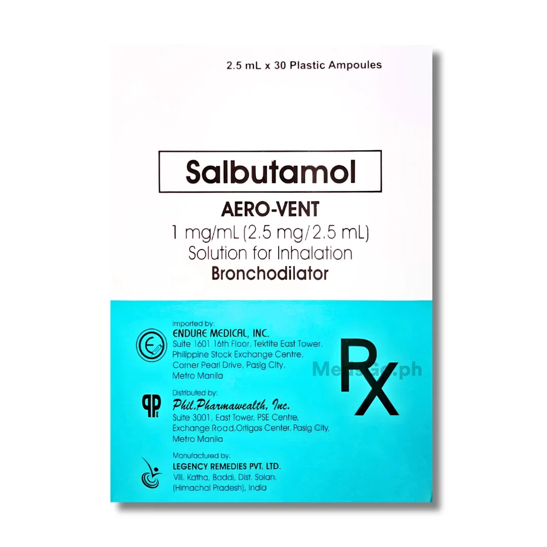AERO-VENT Salbutamol 1mg / mL - 1 Nebule 2.5mL price in the Philippines ...