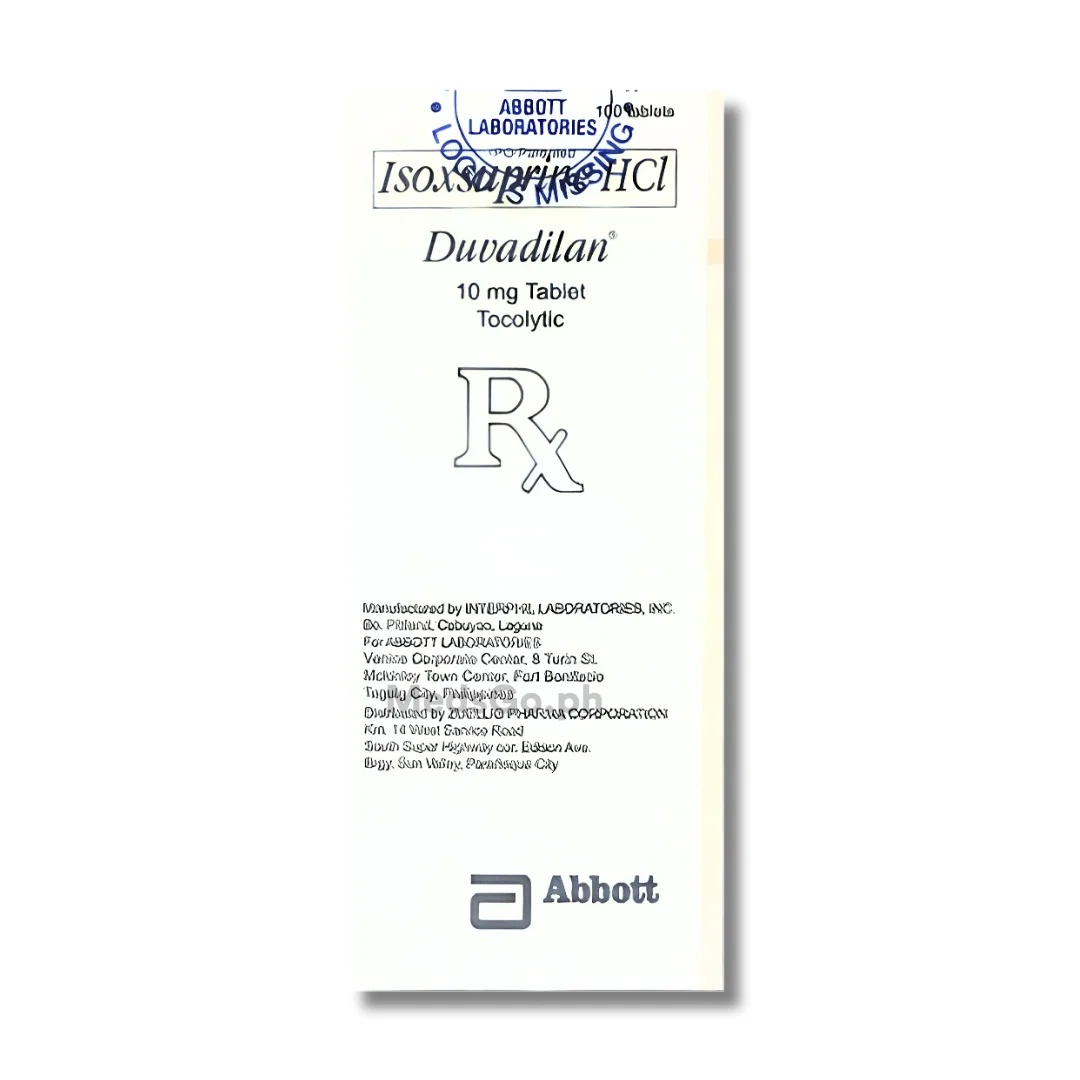 DUVADILAN Isoxsuprine 10mg - 1 Tablet price in the Philippines | MedsGo ...