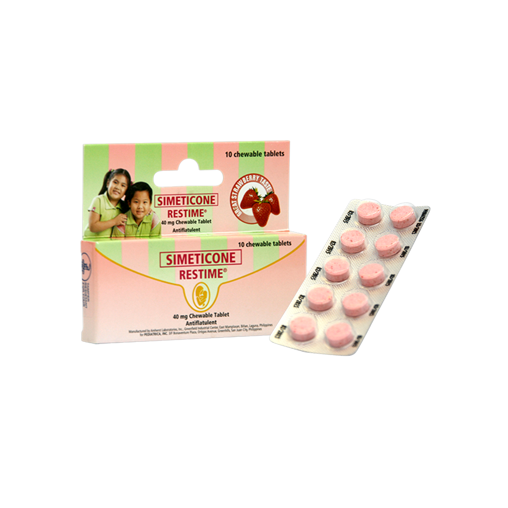 RESTIME Simethicone 40mg Chewable Tablet 10's Strawberry price in the ...