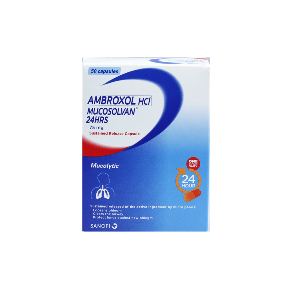 MUCOSOLVAN 24HRS Ambroxol Hydrochloride 75mg Sustained Release Capsule ...