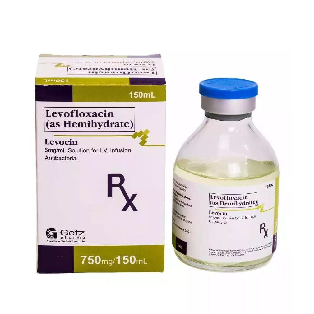 LEVOCIN Levofloxacin Hemihydrate 5mg / mL (750mg / 150mL) Solution for ...