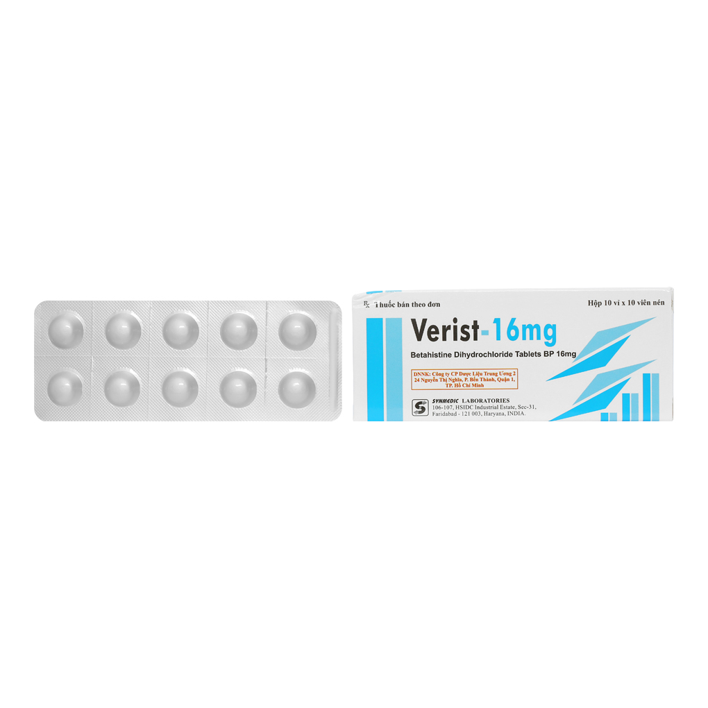 VERIST-16 Betahistine Dihydrochloride 16mg Tablet 100's price in the ...