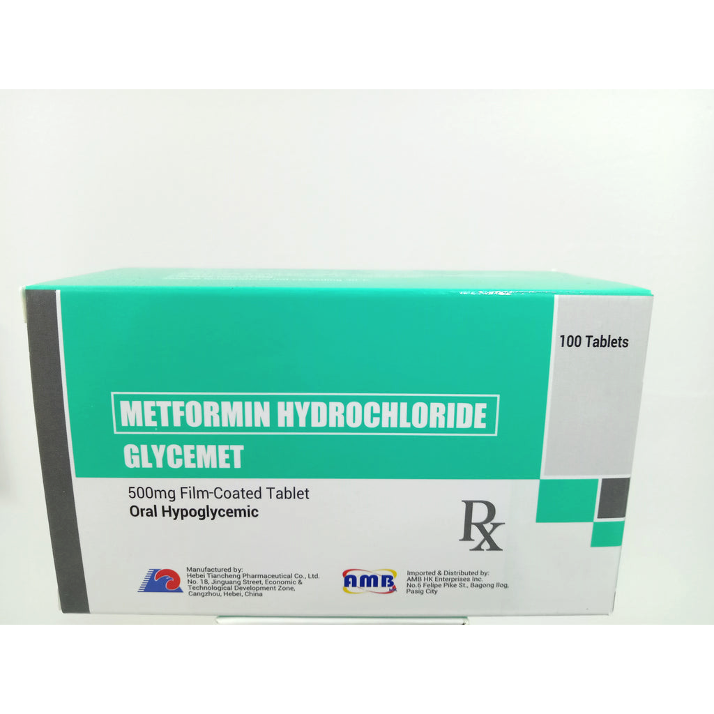 GLYCEMET Metformin Hydrochloride 500mg Film-Coated Tablet 100's price ...