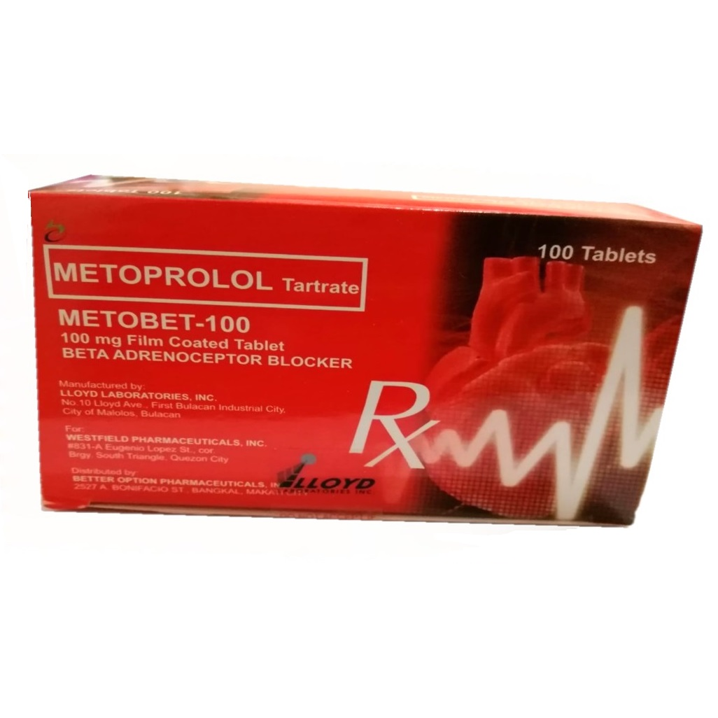 METOBET-100 Metoprolol Tartrate 100mg Film-Coated Tablet 100's price in ...