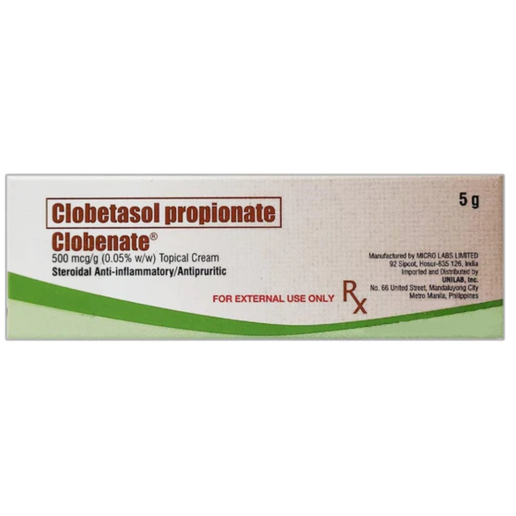 CLOBENATE Clobetasol Propionate 500mcg / g (0.05% w/w) Topical Cream 5g ...