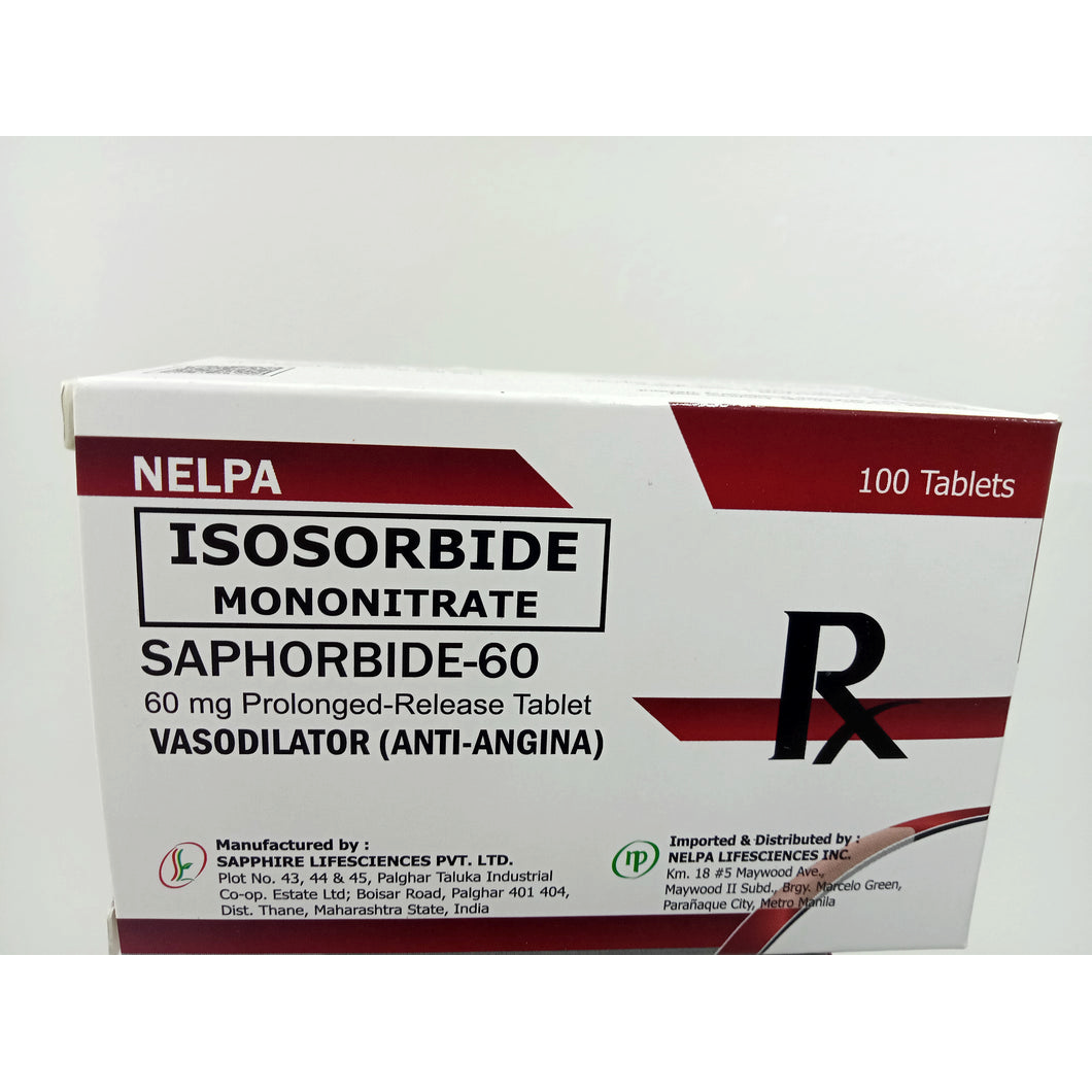 SAPHORBIDE-60 Isosorbide Mononitrate 60mg Prolonged Release Tablet 100 ...