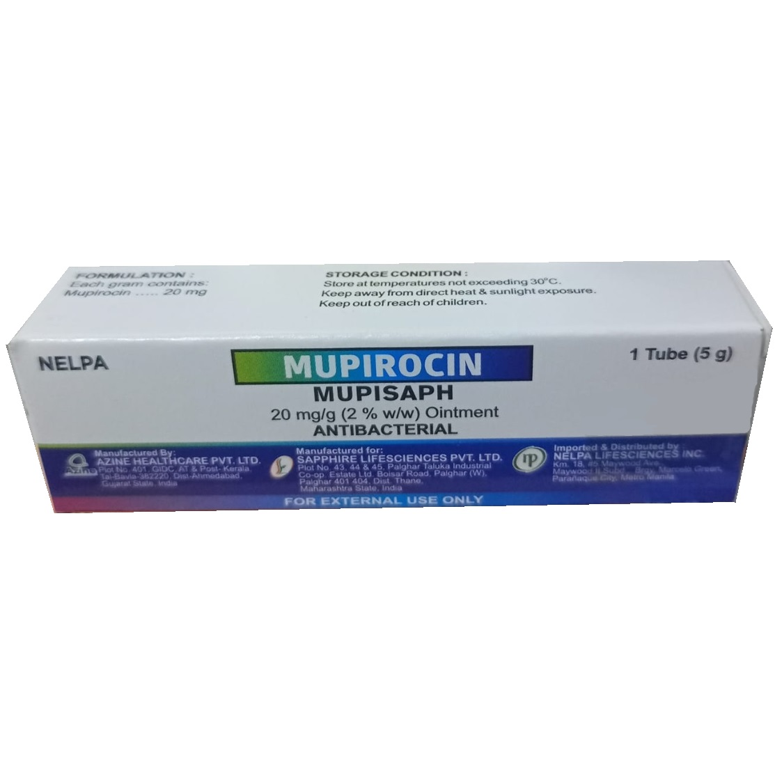 MUPISAPH Mupirocin 20mg / g (2.0%) Ointment 5g price in the Philippines ...