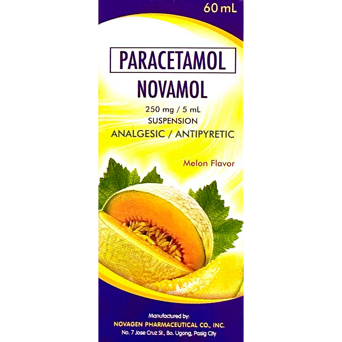 NOVAMOL Paracetamol 250mg / 5mL Suspension 60mL Melon price in the ...