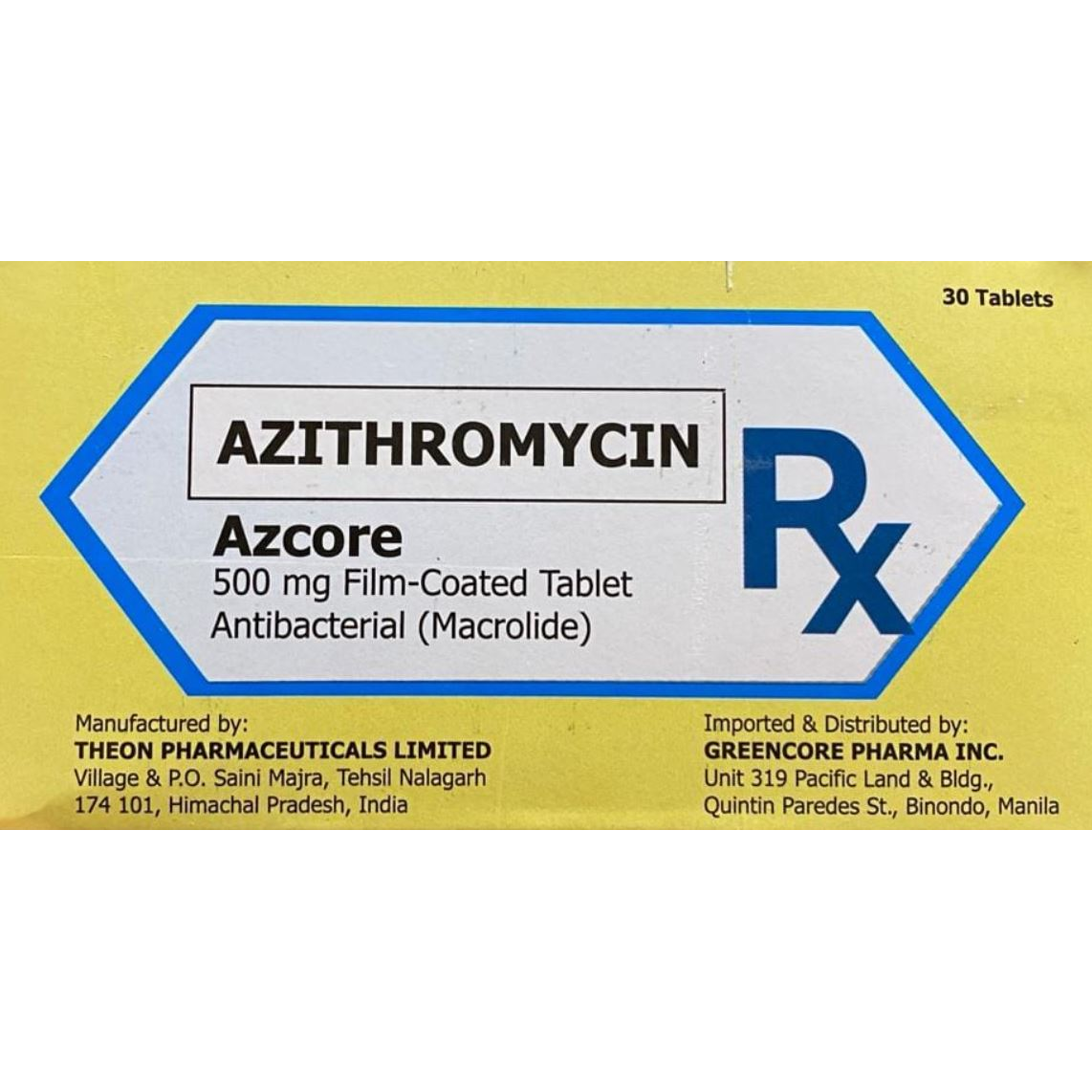 AZCORE Azithromycin 500mg Film-Coated Tablet 1's price in the ...