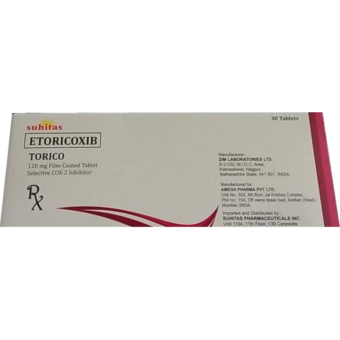 TORICO Etoricoxib 120mg Film-Coated Tablet 30's price in the ...