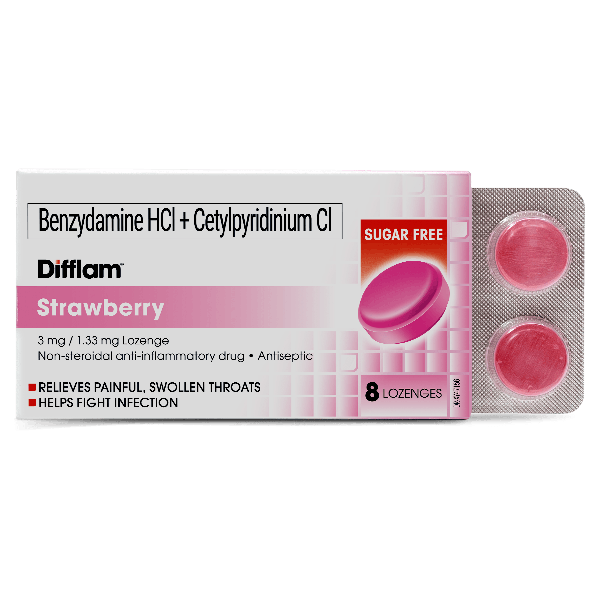 DIFFLAM STRAWBERRY Benzydamine Hydrochloride / Cetylpyridinium Chloride ...