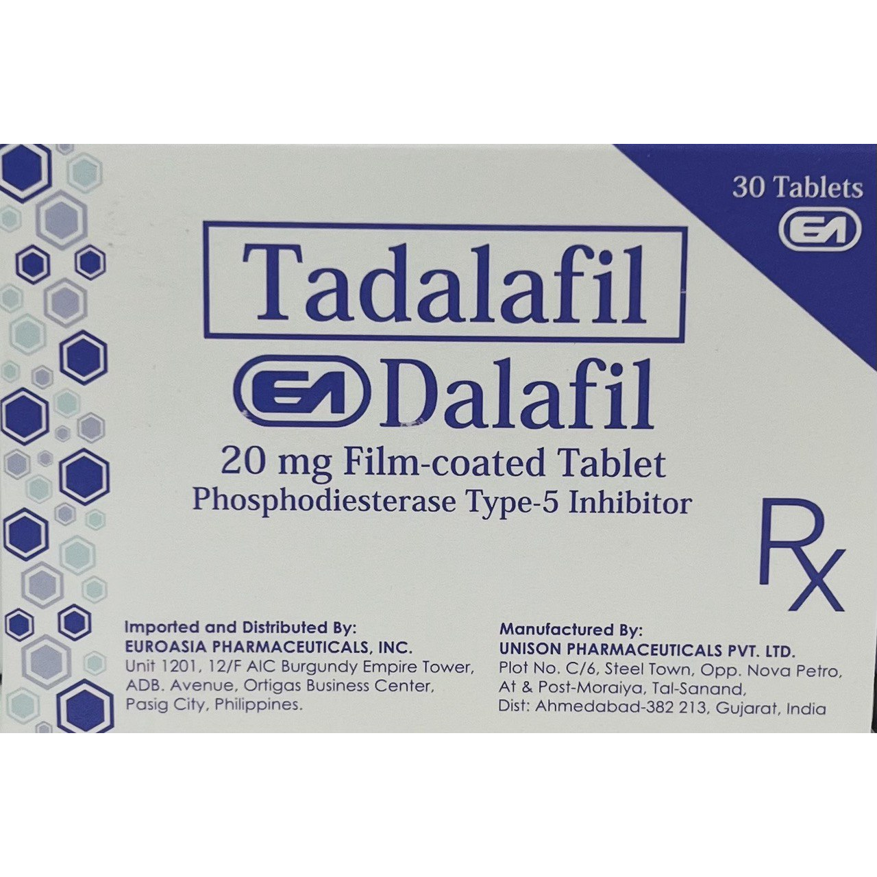 DALAFIL Tadalafil 20mg Film-Coated Tablet 10's price in the Philippines ...