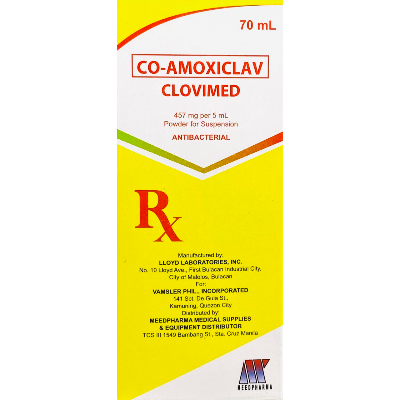 CLOVIMED Co-Amoxiclav 457mg / 5mL Powder for Suspension 70mL price in ...