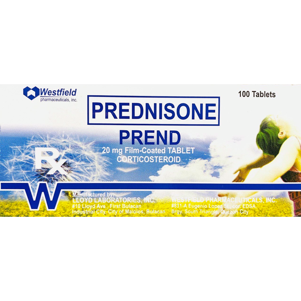PREND Prednisone 20mg Film-Coated Tablet 100's price in the Philippines ...