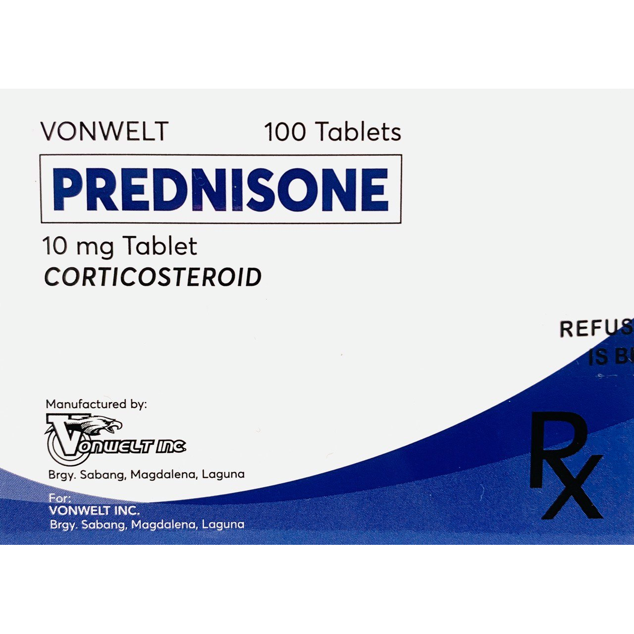 VONWELT Prednisone 10mg Tablet 100's price in the Philippines | MedsGo ...