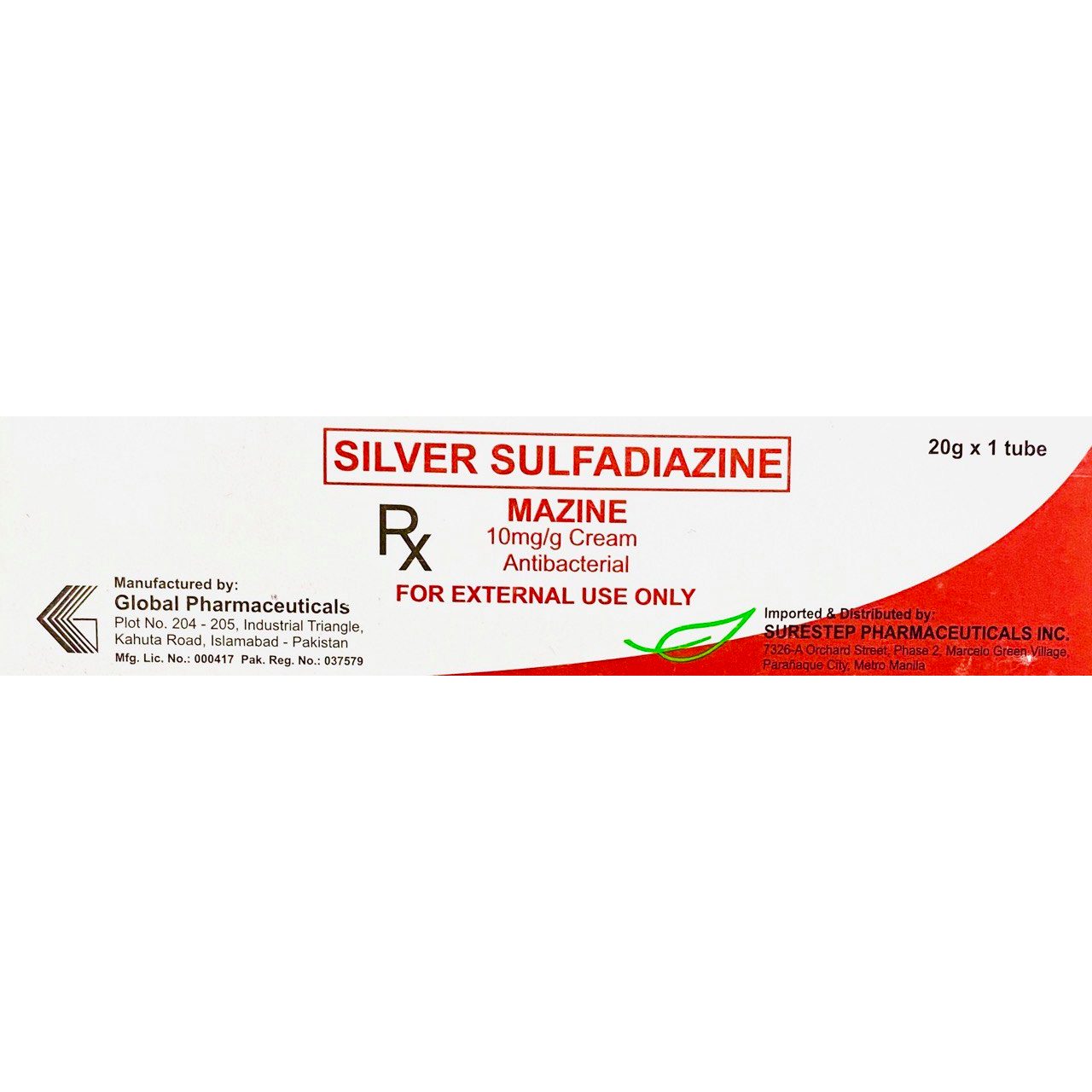 MAZINE Silver Sulfadiazine 10mg / g (1.0%) Topical Gel 20g price in the ...