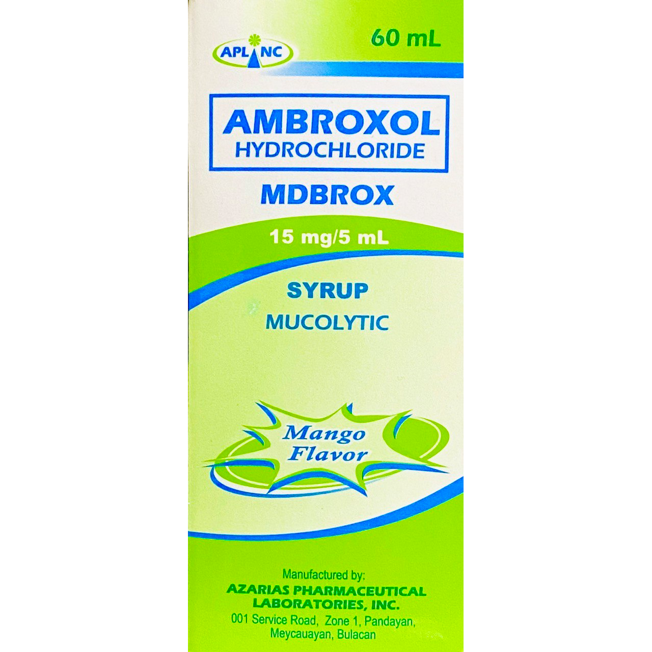 MDBROX Ambroxol Hydrochloride 15mg / 5mL Syrup 60mL Mango price in the ...