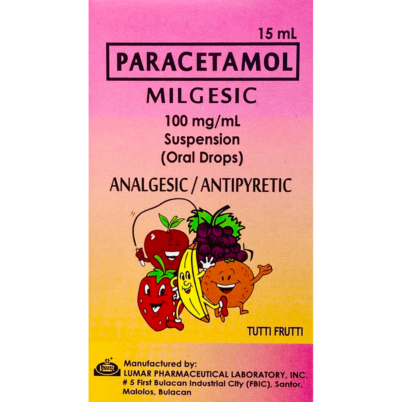 MILGESIC Paracetamol 100mg / mL Suspension (Oral Drops) 15mL Tutti ...