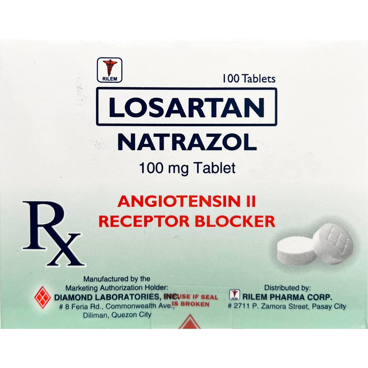 NATRAZOL Losartan Potassium 100mg Tablet 1's price in the Philippines ...