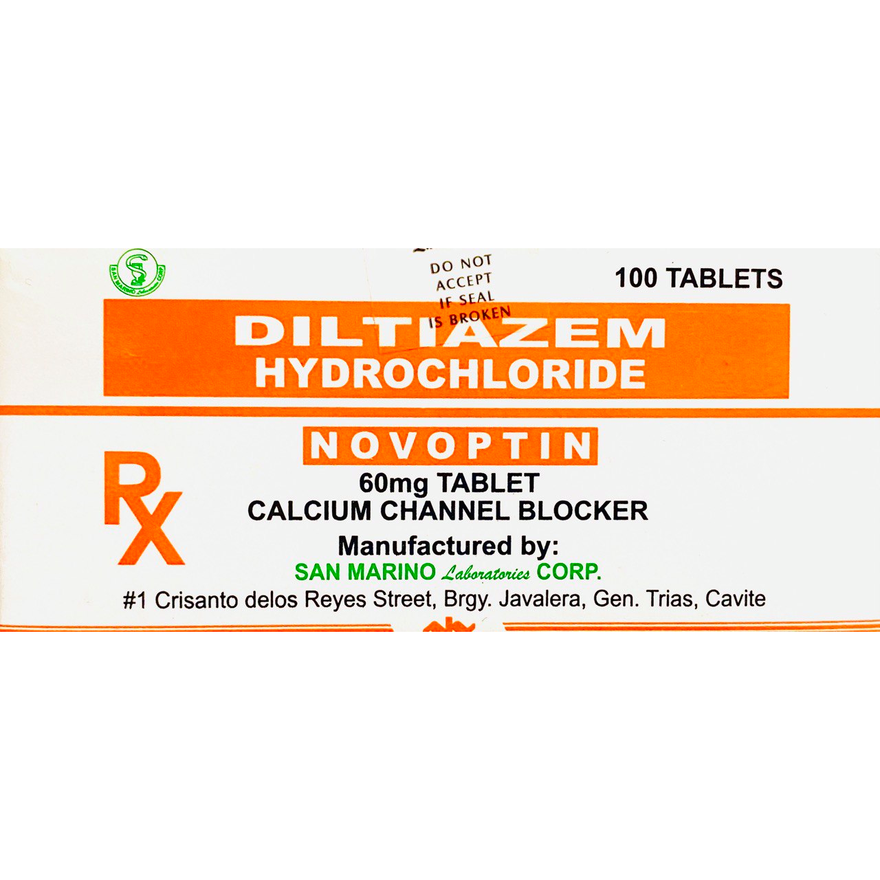 NOVOPTIN Diltiazem Hydrochloride 60mg Tablet 100's price in the ...