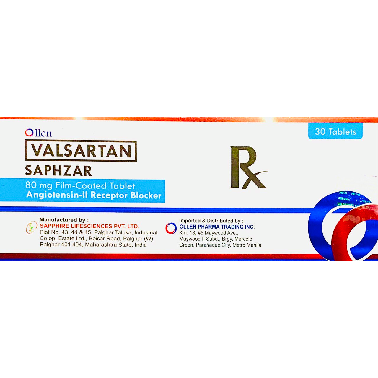 SAPHZAR Valsartan 80mg Film-Coated Tablet 1's price in the Philippines ...