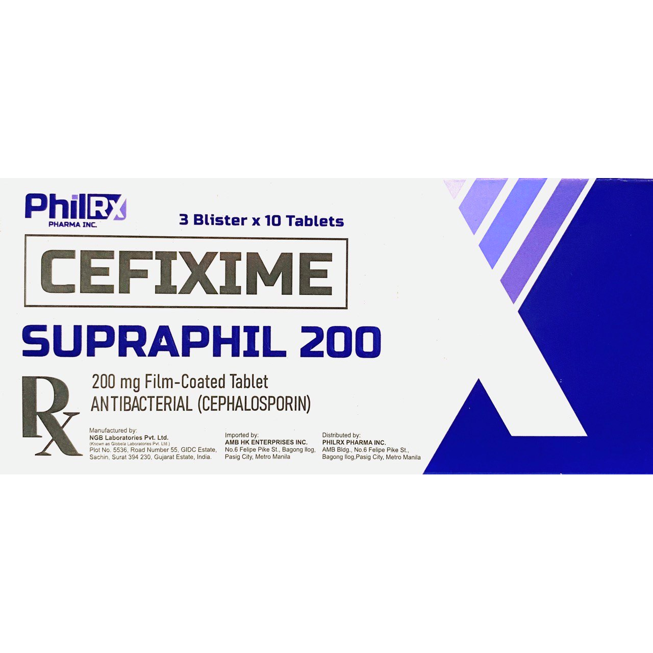 SUPRAPHIL Cefixime 200mg Tablet 1's price in the Philippines | MedsGo ...