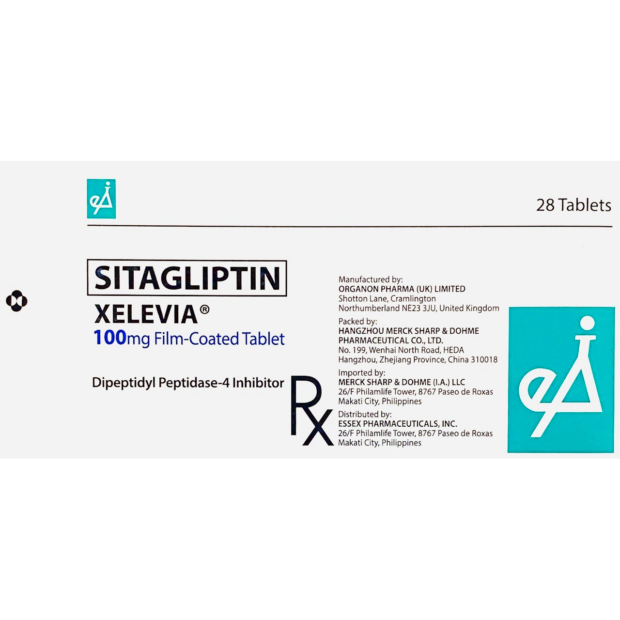 XELEVIA Sitagliptin Phosphate 100mg Film-Coated Tablet 1's price in the ...