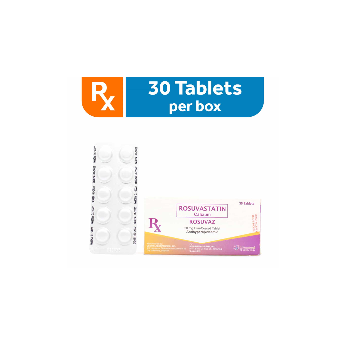 ROSUVAZ Rosuvastatin Calcium 20mg Film-Coated Tablet 30's price in the ...