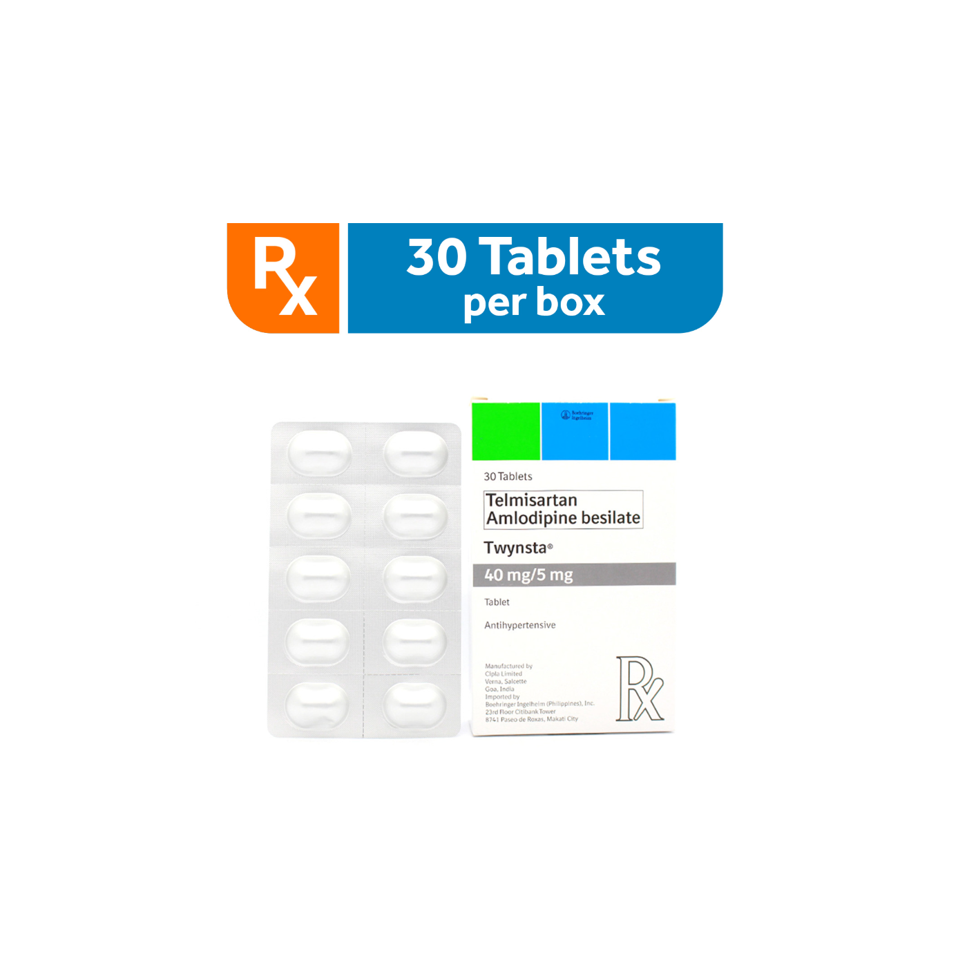 TWYNSTA Telmisartan / Amlodipine 40mg / 5mg Tablet 30's price in the ...