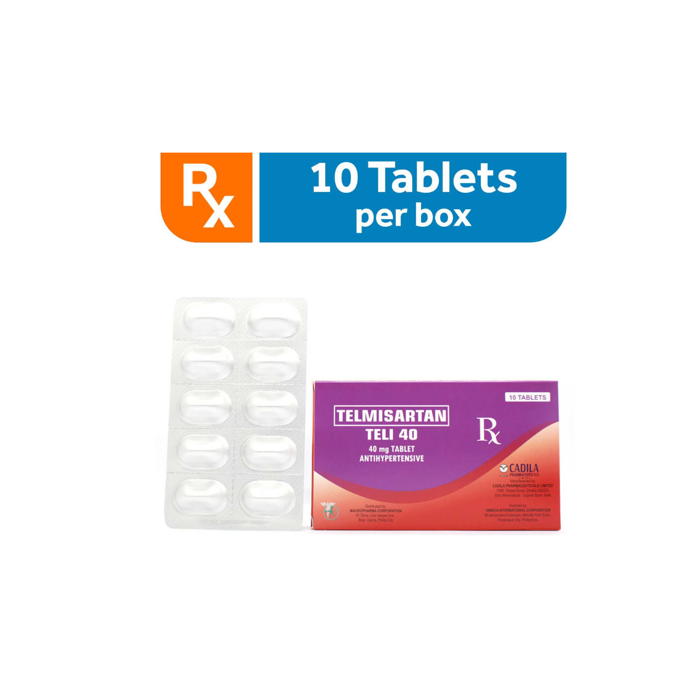 TELI 40 Telmisartan 40mg Tablet 10's price in the Philippines | MedsGo ...