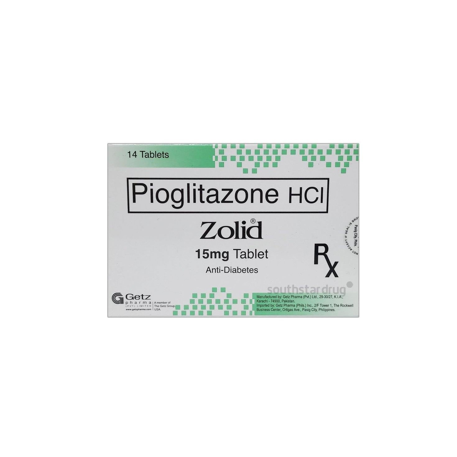 ZOLID Pioglitazone Hydrochloride 15mg Tablet 1's price in the ...