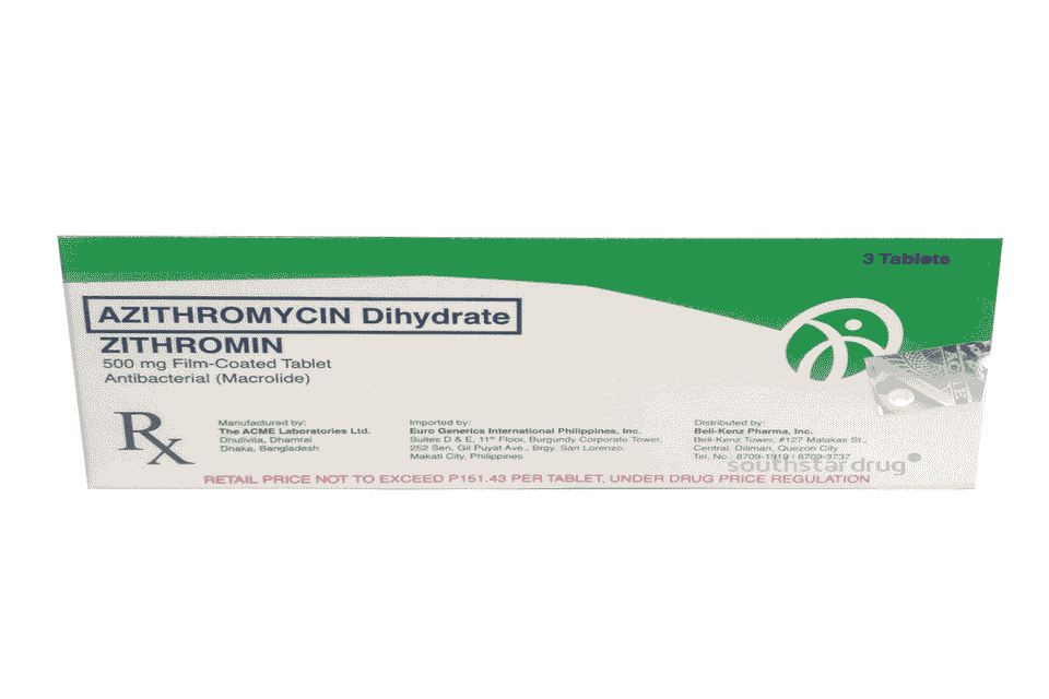ZITHROMIN Azithromycin Dihydrate 500mg Film-Coated Tablet 3's price in ...