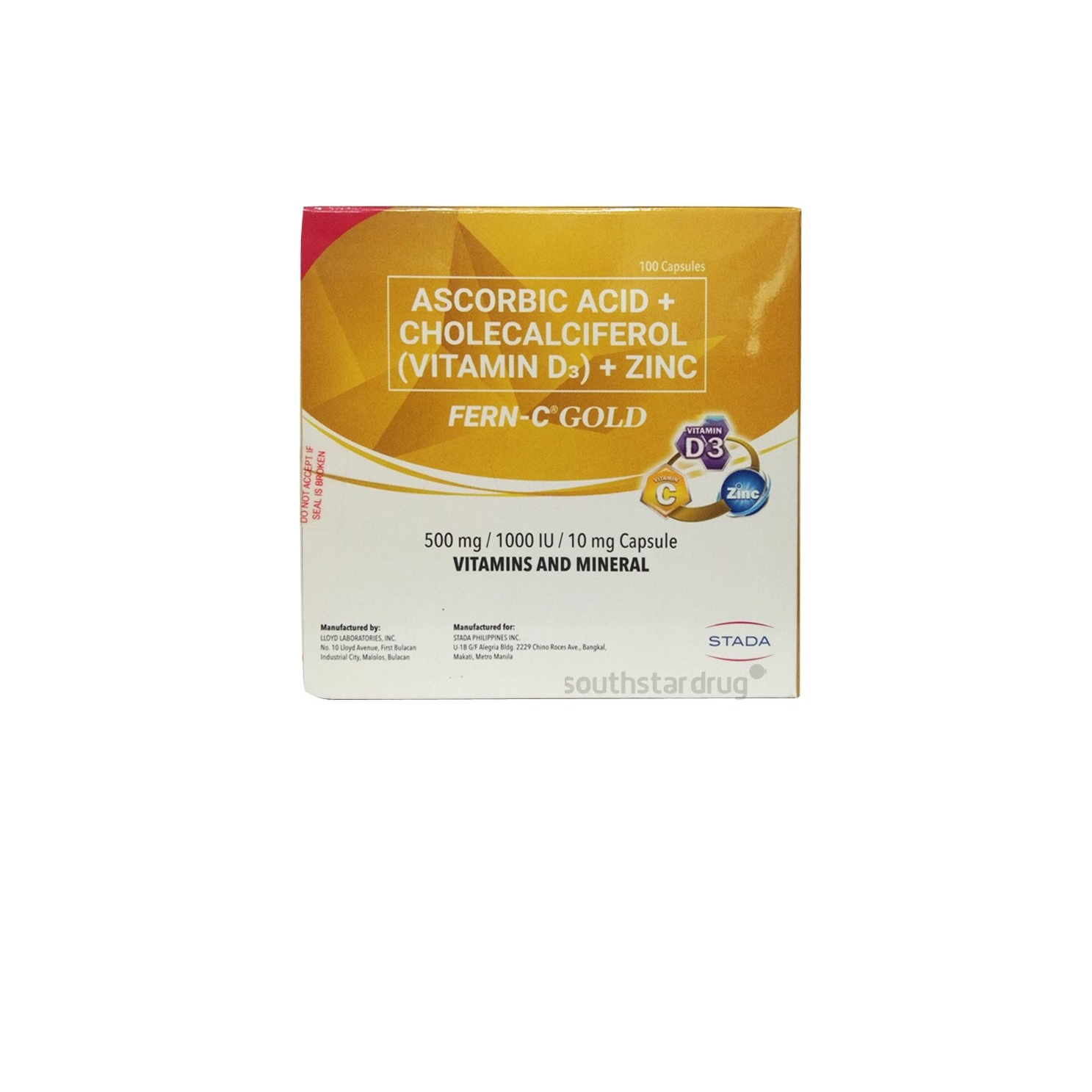 Buy Fern-c gold ascorbic acid / cholecalciferol / zinc 500mg / 1000iu ...