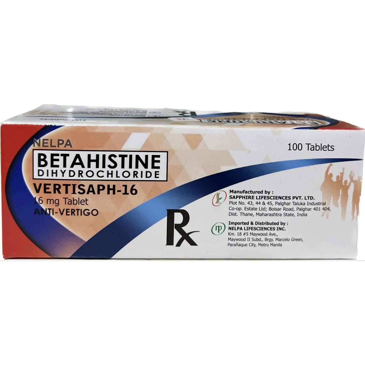 VERTISAPH-16 Betahistine Dihydrochloride 16mg Tablet 100's price in the ...
