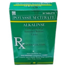 ALKALINSE Potassium Citrate 1.08g (10mEq) Extended-Release Tablet 30's ...