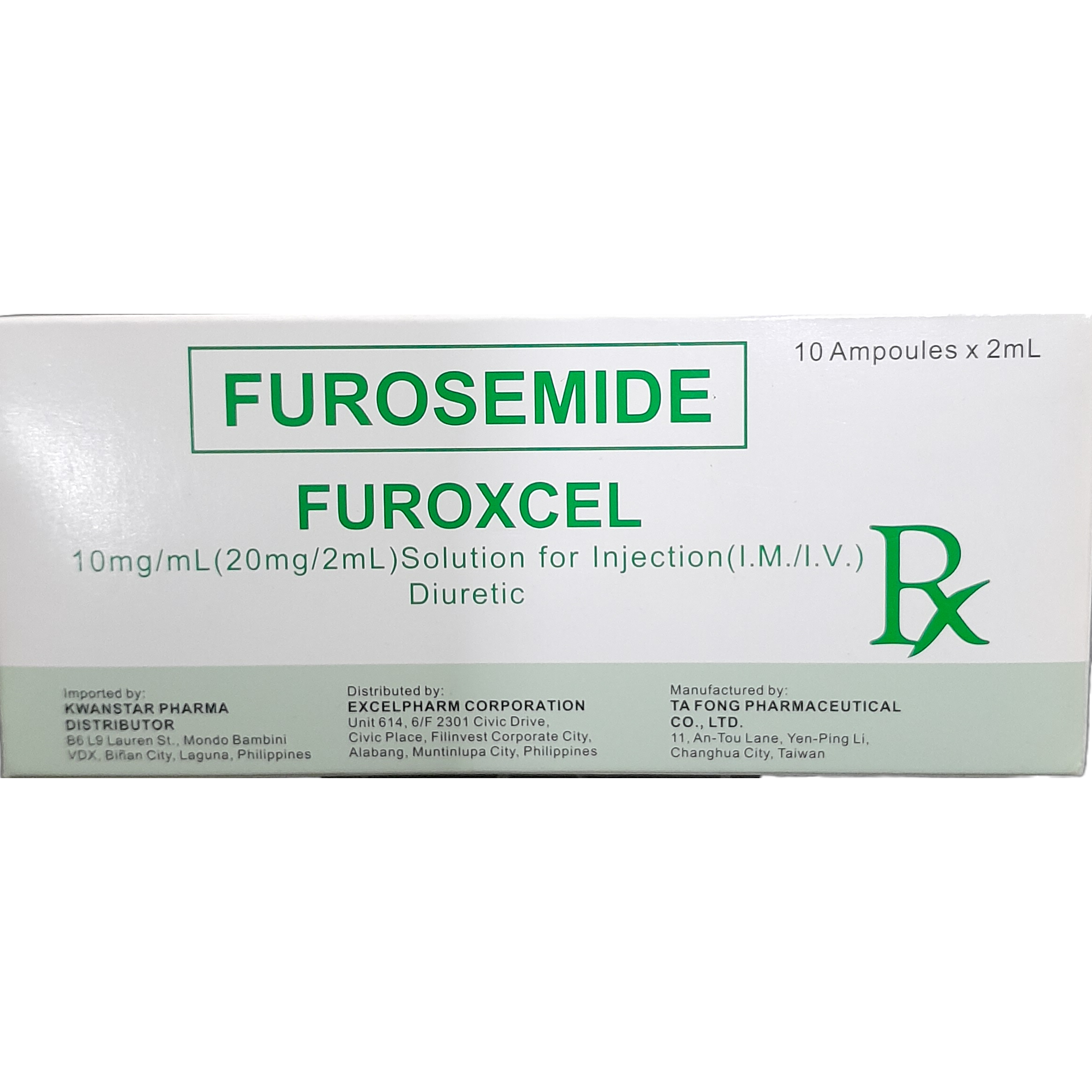 FUROXCEL Furosemide 10mg / mL (20mg / 2mL) Solution for IM/IV Injection ...